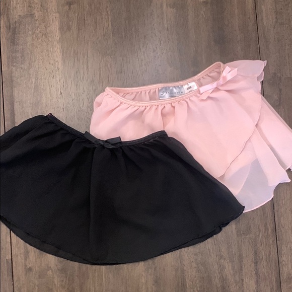 other-elegant-pink-and-black-kids-dance-sheer-skirt-set-poshmark